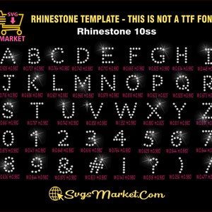 Alphabet Letters Rhinestone Template Svg, Font Rhinestone Svg for ...