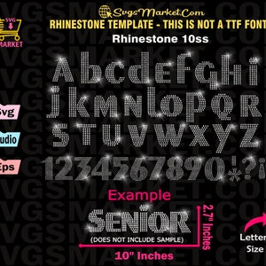 Instant Download Letters Rhinestone Template Svg, Font Rhinestone Svg ...