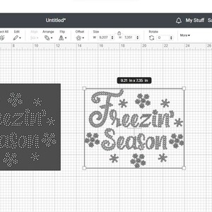 Freezing Season Rhinestone Template Svg for Cricut, Cameo, Snowflakes ...