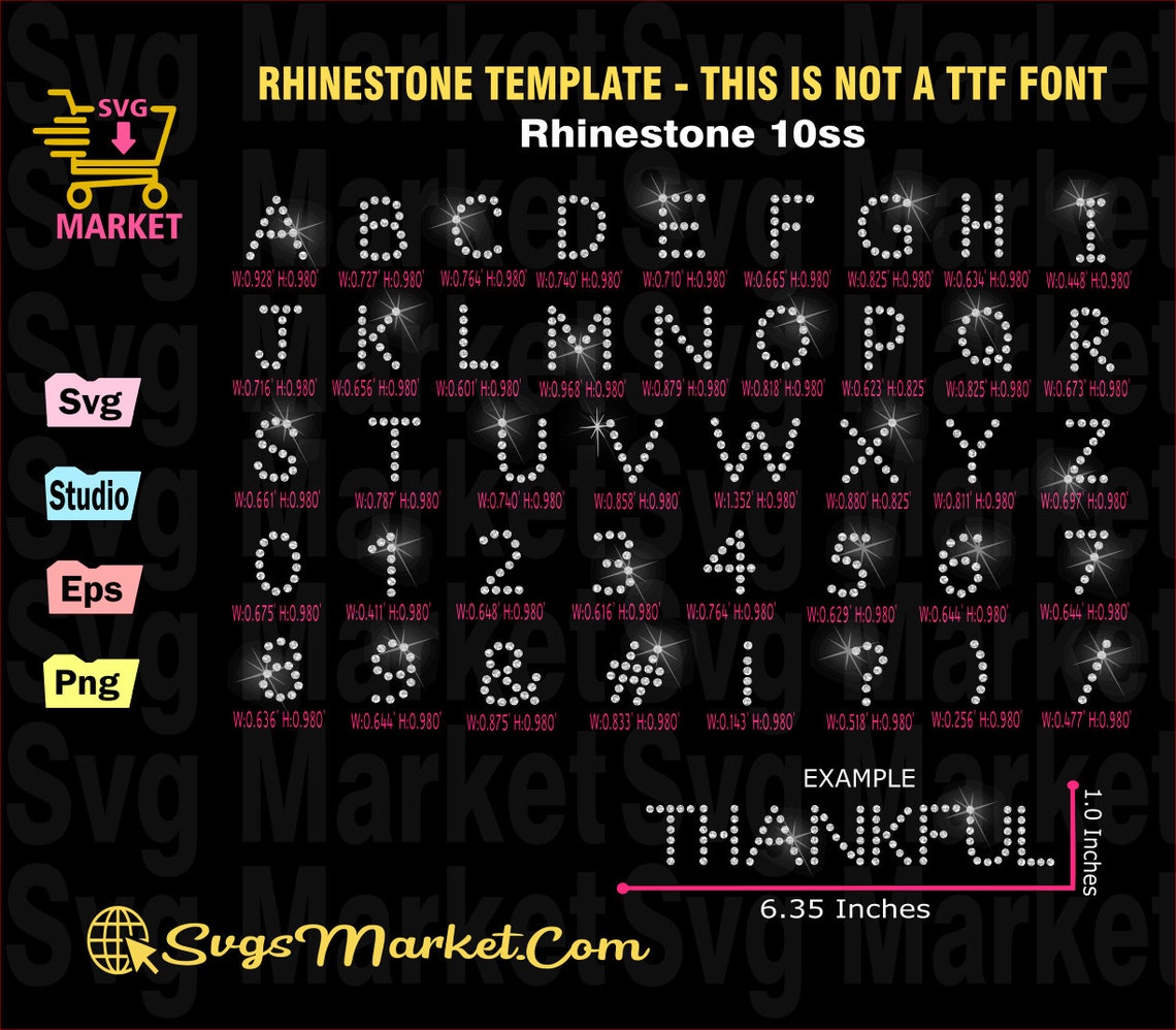 Rhinestone Template Svg Alphabet Letters Font Rhinestone Svg - Etsy