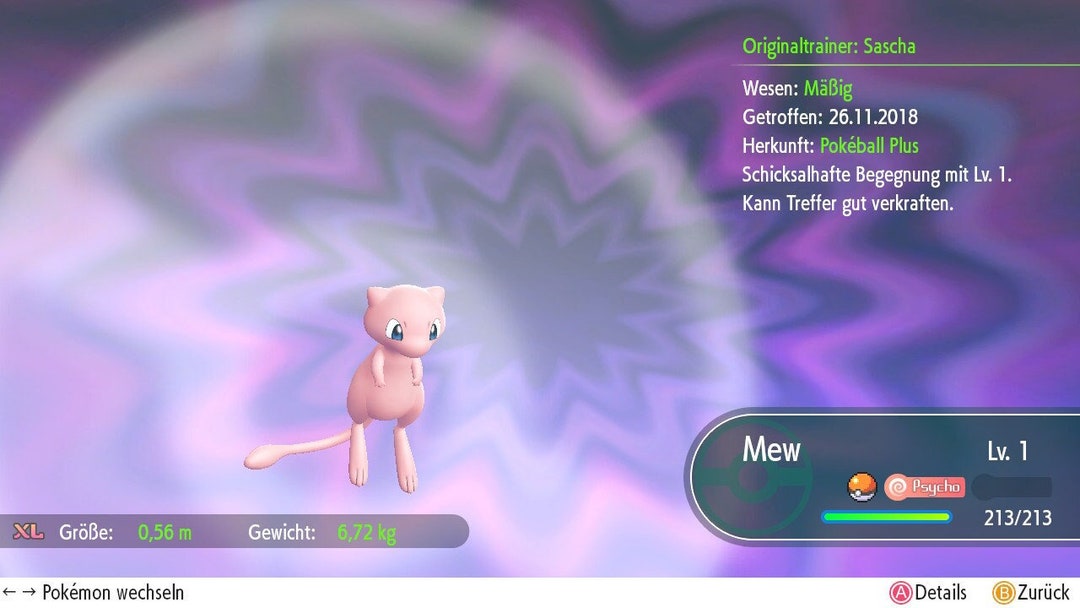 Original Legendary Poké Ball Plus Mew Level 1 Pokémon Let's Go Pikachu ...