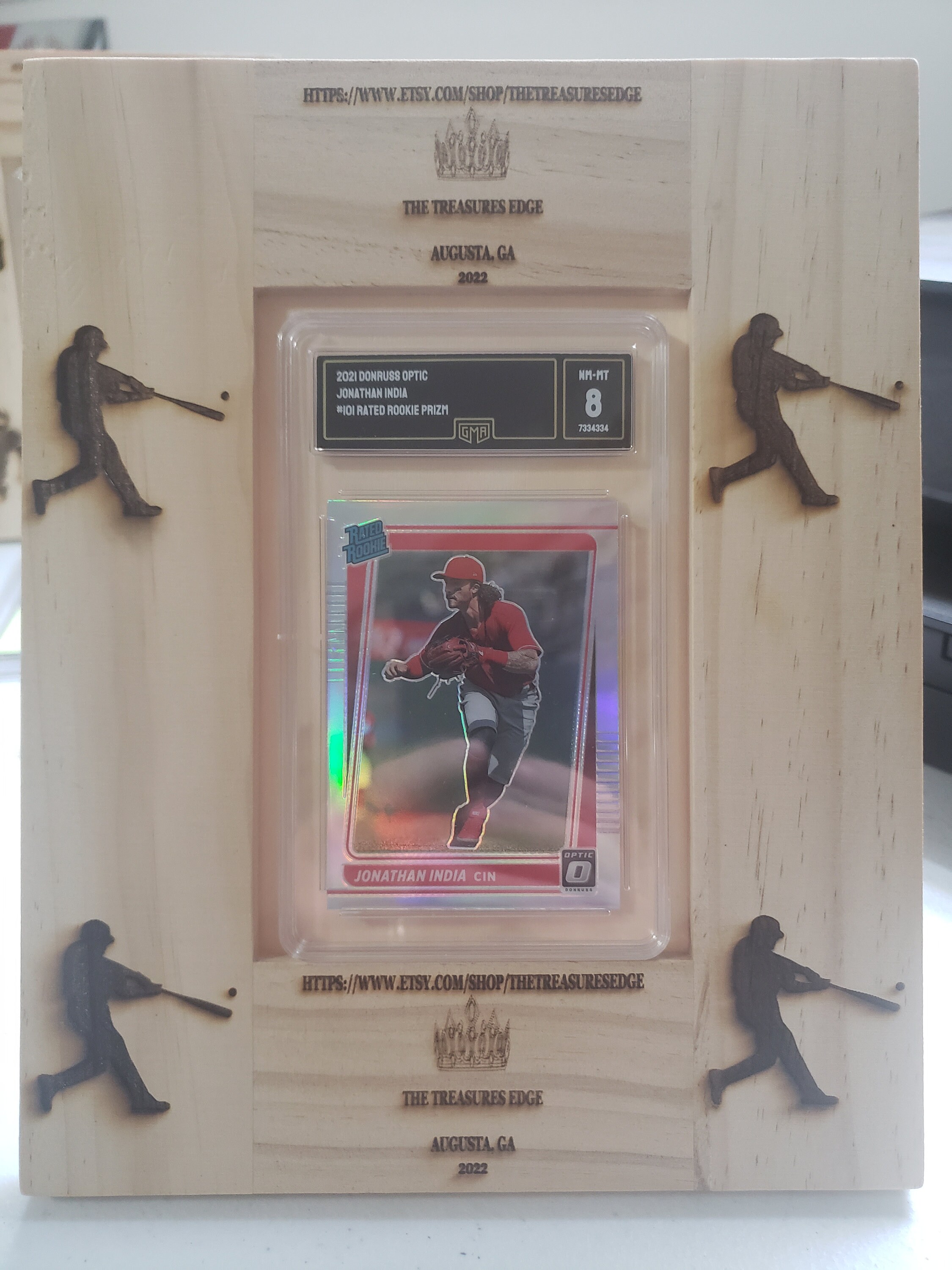 2021 Donruss Optic Jonathan India Rookie Prizm Card GMA Graded NM-MT 8 ...