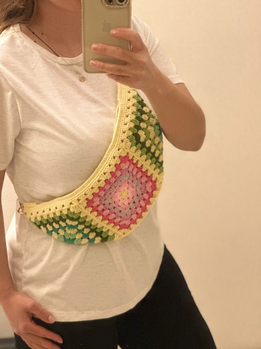 Bohemian Granny Square Crochet Bum Bag Versatile Festival , Fanny Bag ...