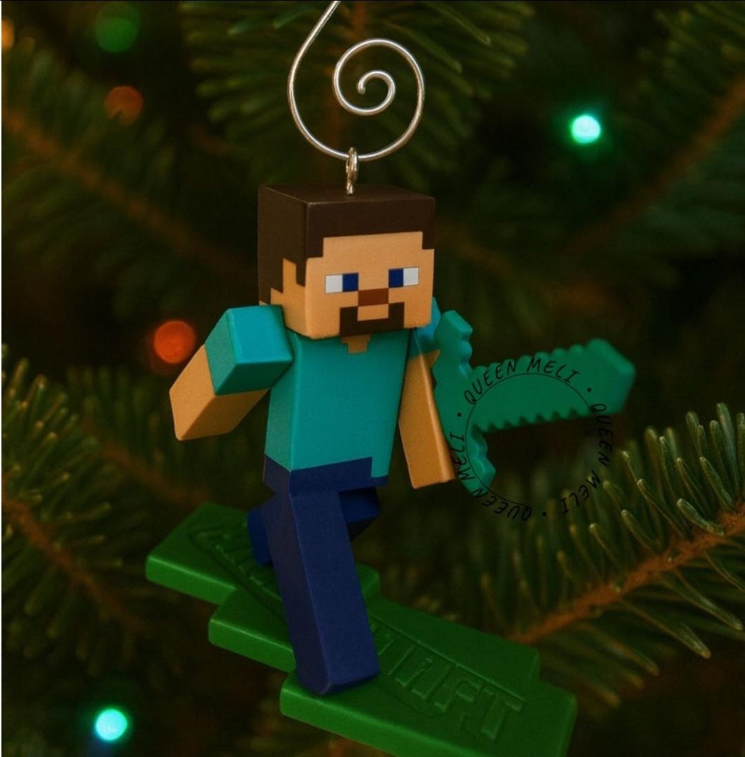Minecraft Steve Christmas Holiday OOAK Ornament - Etsy