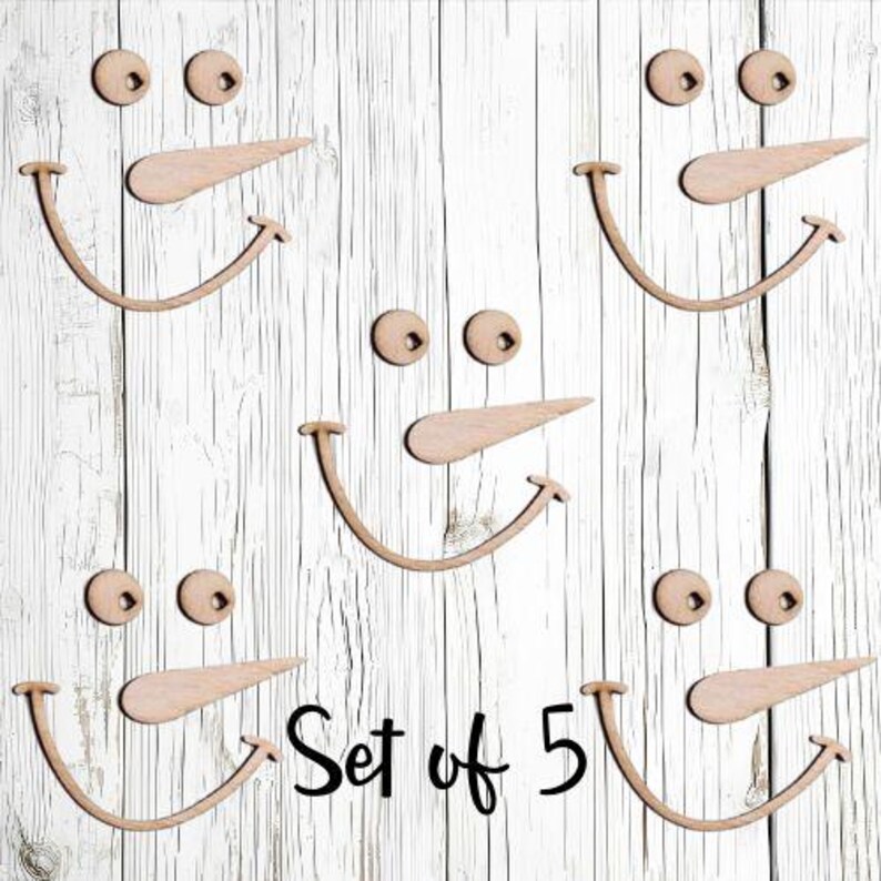Laser Cut Wooden Snowman Faces, Wood Craft, Christmas Wood Blank Cutout ...