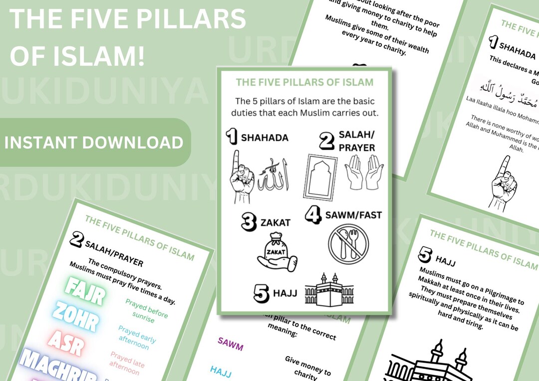 The Five Pillars of Islam Worksheets, Islamic Worksheets for Kids ...