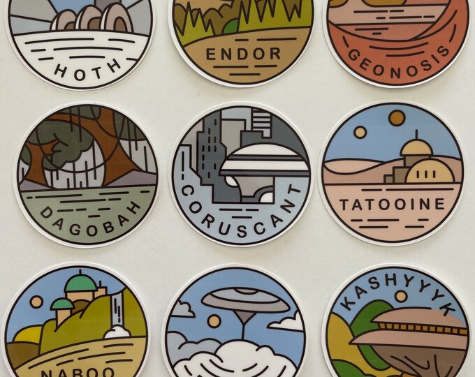 Star Wars Planet Stickers - Etsy