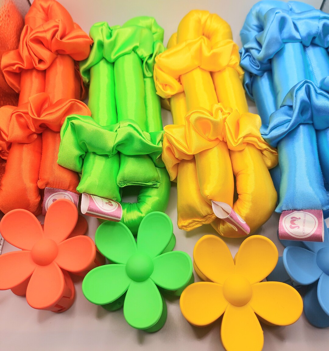 Heatless Hair Curler Satin Matching Scrunchie Handmade Effortless Waves ...