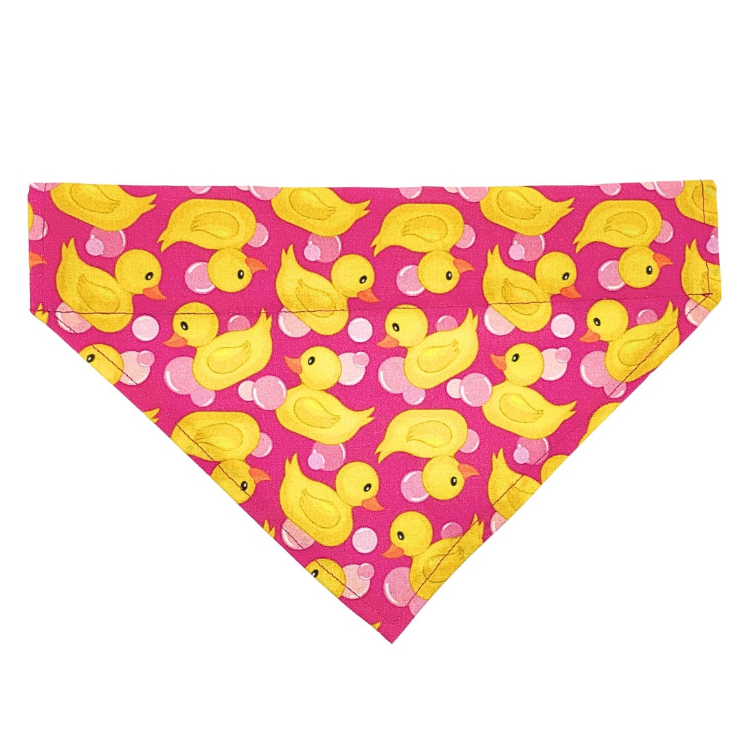 Cute Rubber Ducks in Pink Over the Collar Dog Bandana, Rubber Duck Dog ...
