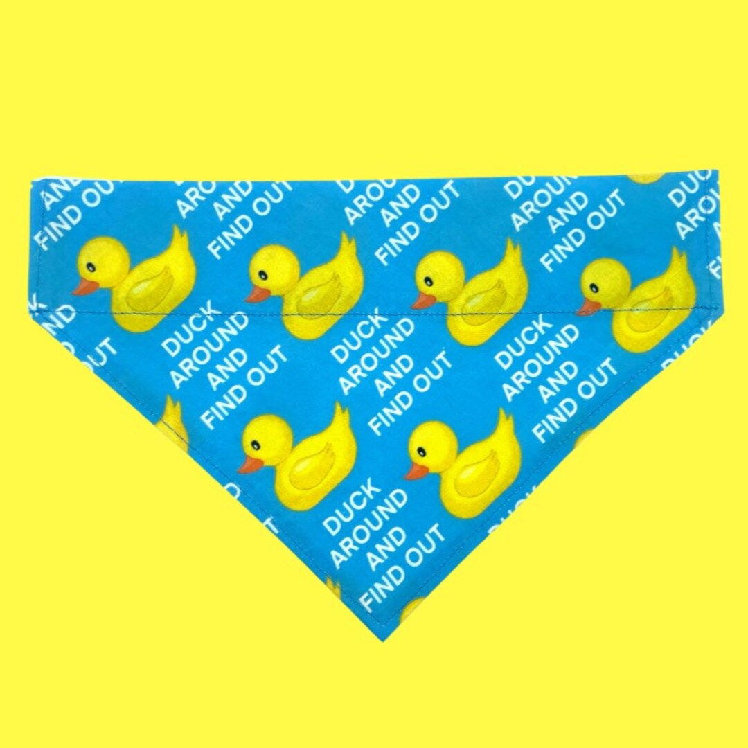 Duck Around and Find Out Over the Collar Dog Bandana, Rubber Duck Dog ...