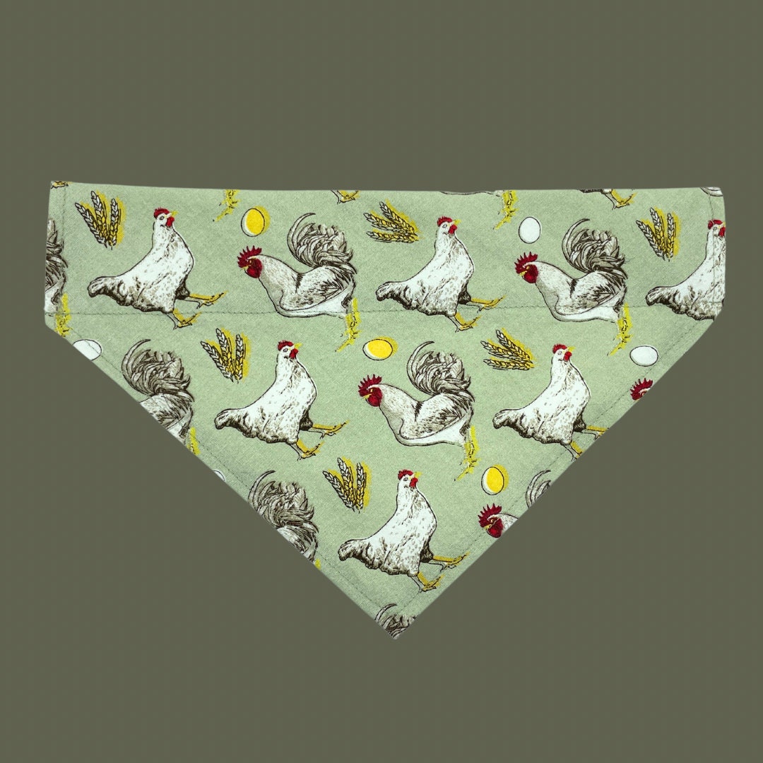 Free Range Chickens Over the Collar Dog Bandana, Farm Dog Bandana ...