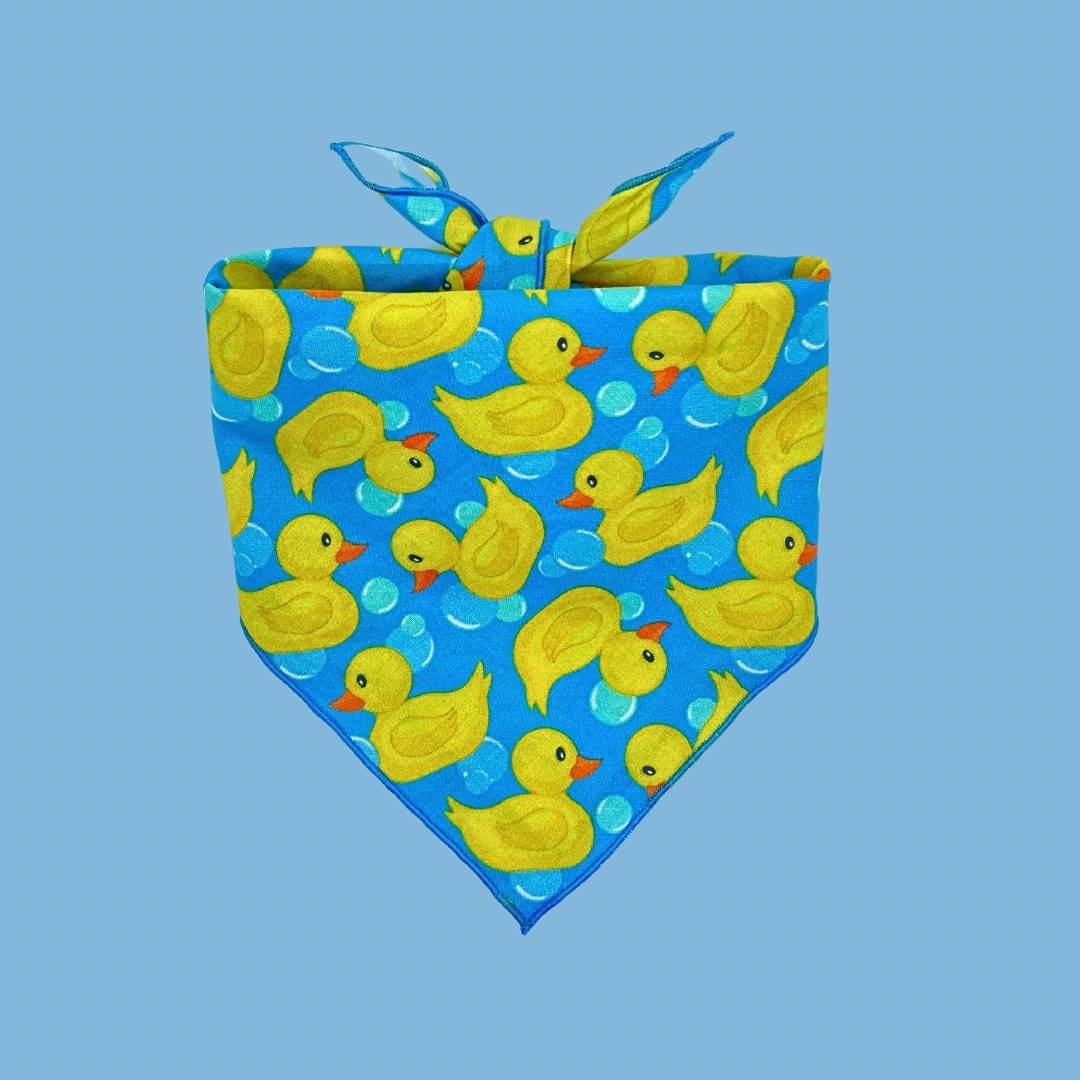 Rubber Ducks & Bubbles in Blue Tie on Dog Bandana, Bubble Bath Dog ...
