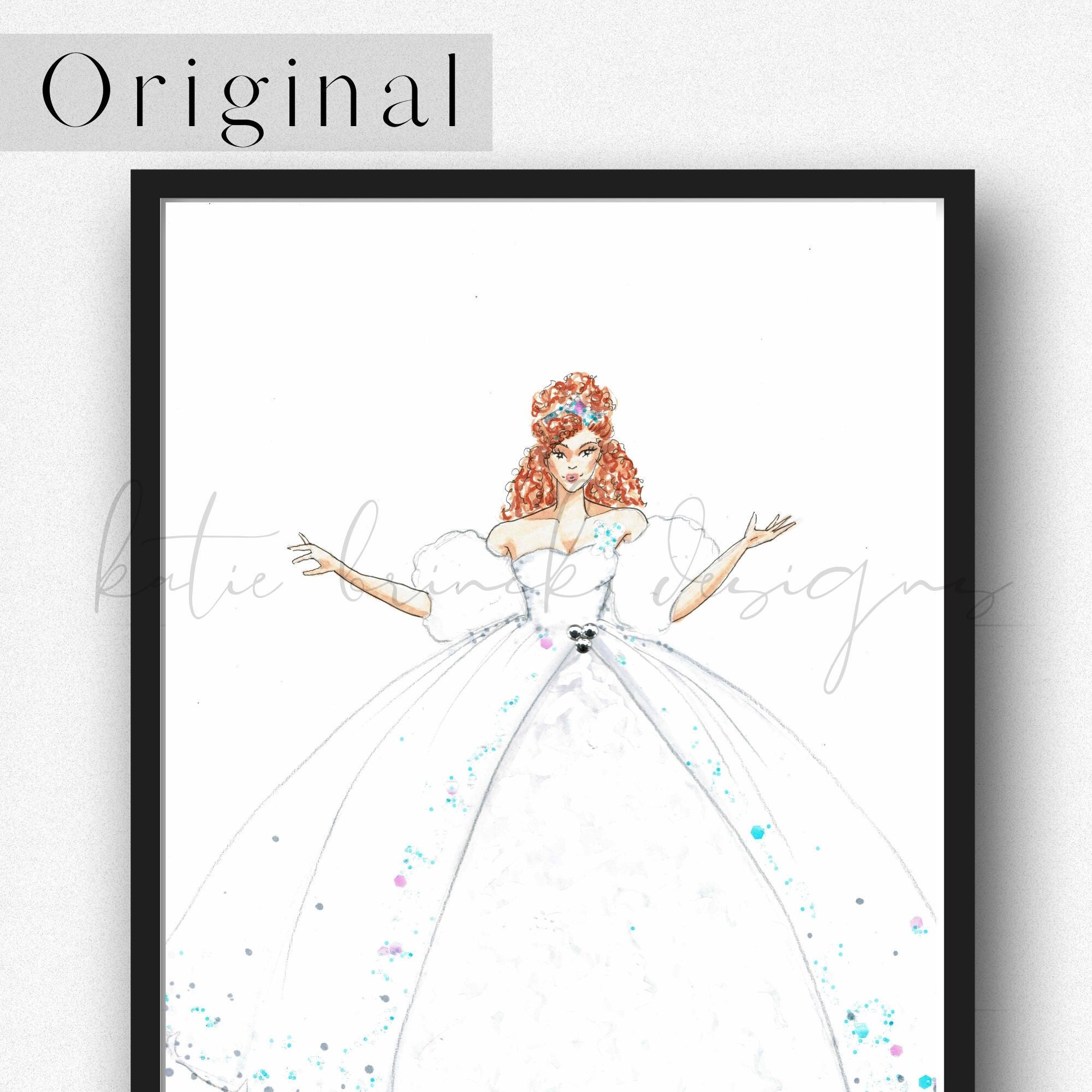 Princess Wall Art Princess White Dress Princess Room Decor Girl Room ...