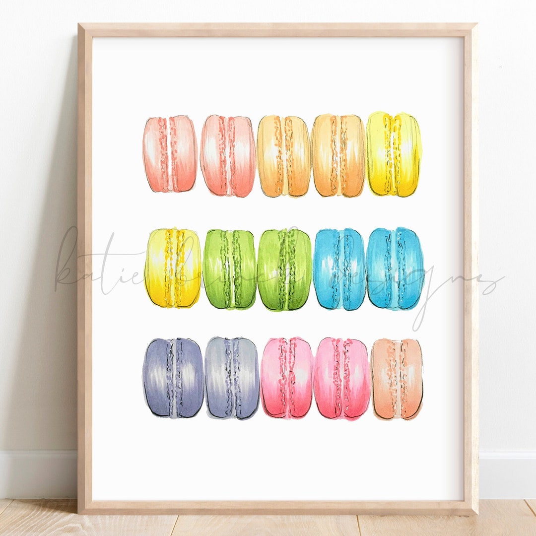 Pastel Macaron Art Macaron Cookie Art Macaron Decor Macaron Wall Art ...