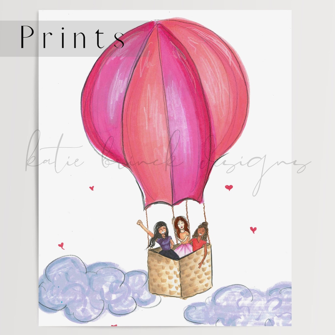 Pink Hot Air Balloon Wall Art Valentines Hot Air Balloon Decor - Etsy