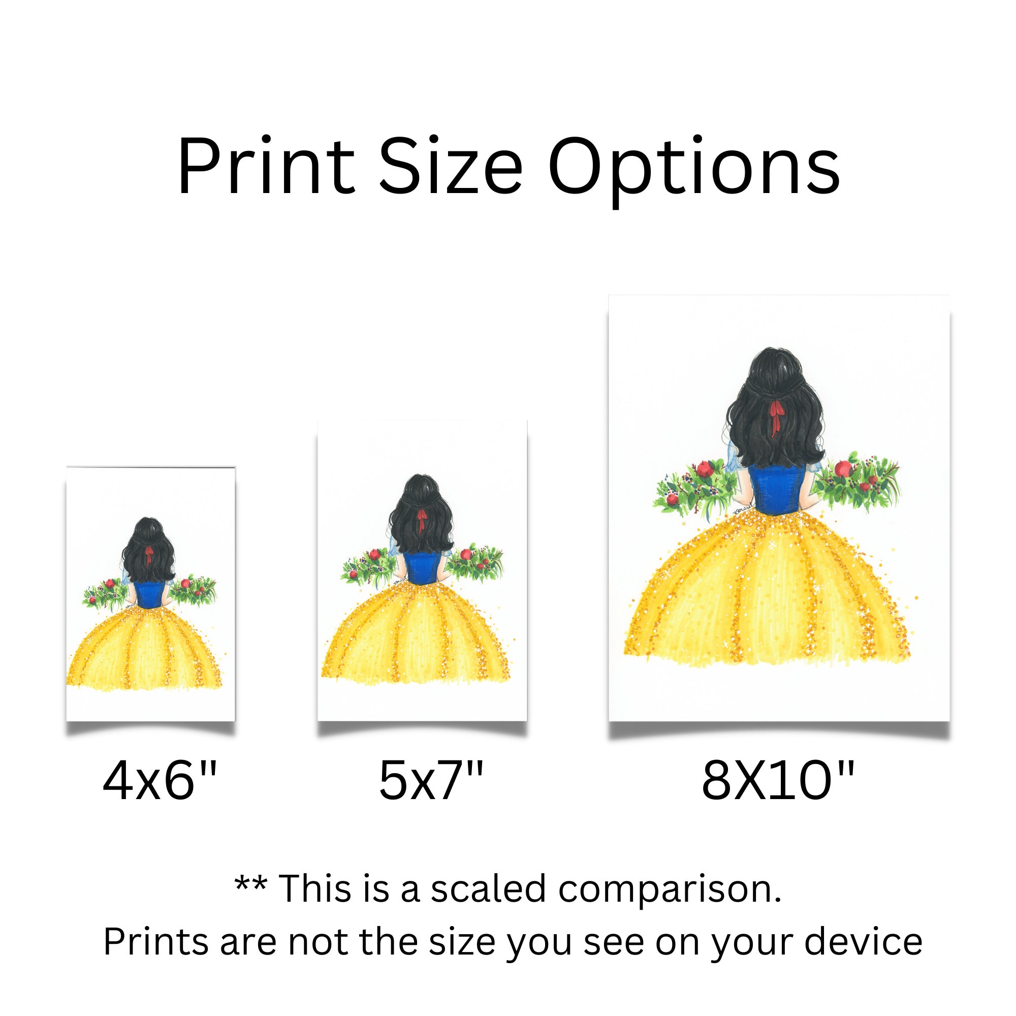 Princess Portrait Wall Art Girl Room Decor Bedroom Princess Theme Art ...