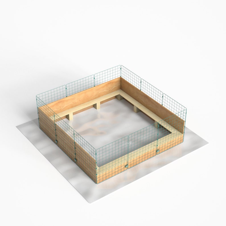 1.5m X 1.5m X 60cm High Whelping Box 5ft X 5ft for Large Dogs Puppies ...