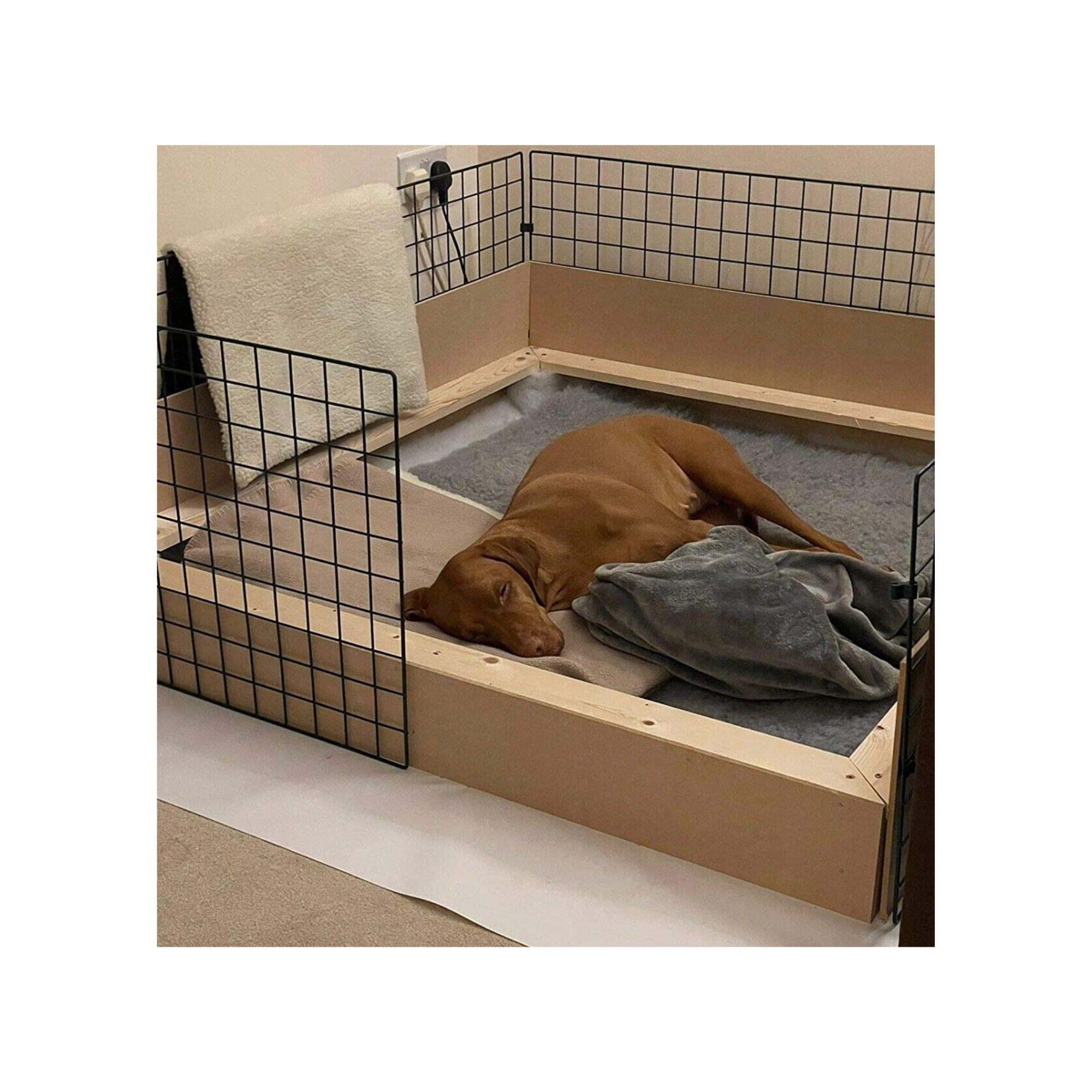 Puppy Dog Whelping Box 1.2m X 1.2m 4ft X 4ft With Timber Sides & Pig ...