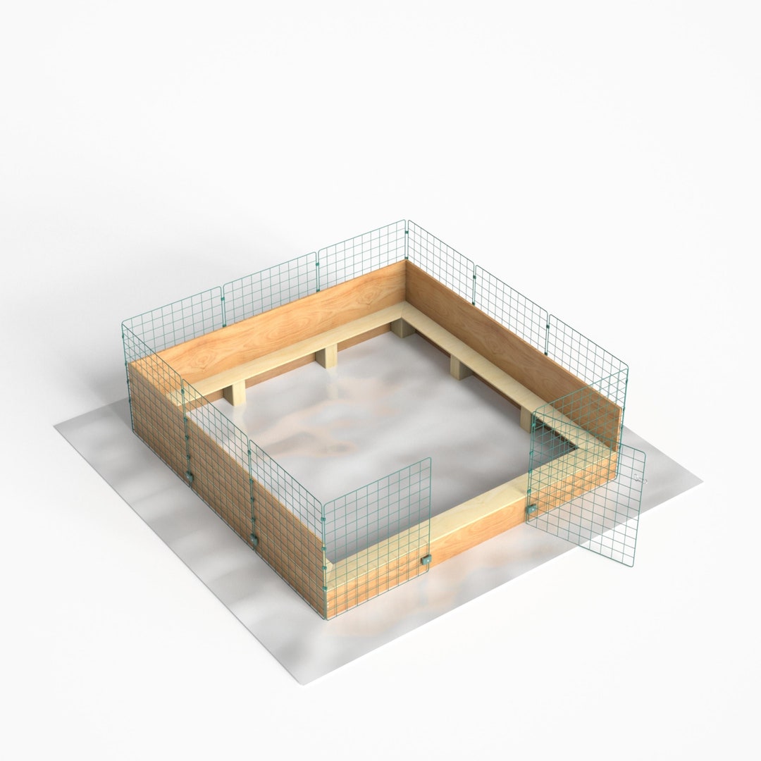 1.5m X 1.5m X 60cm High Whelping Box 5ft X 5ft for Large Dogs Puppies ...