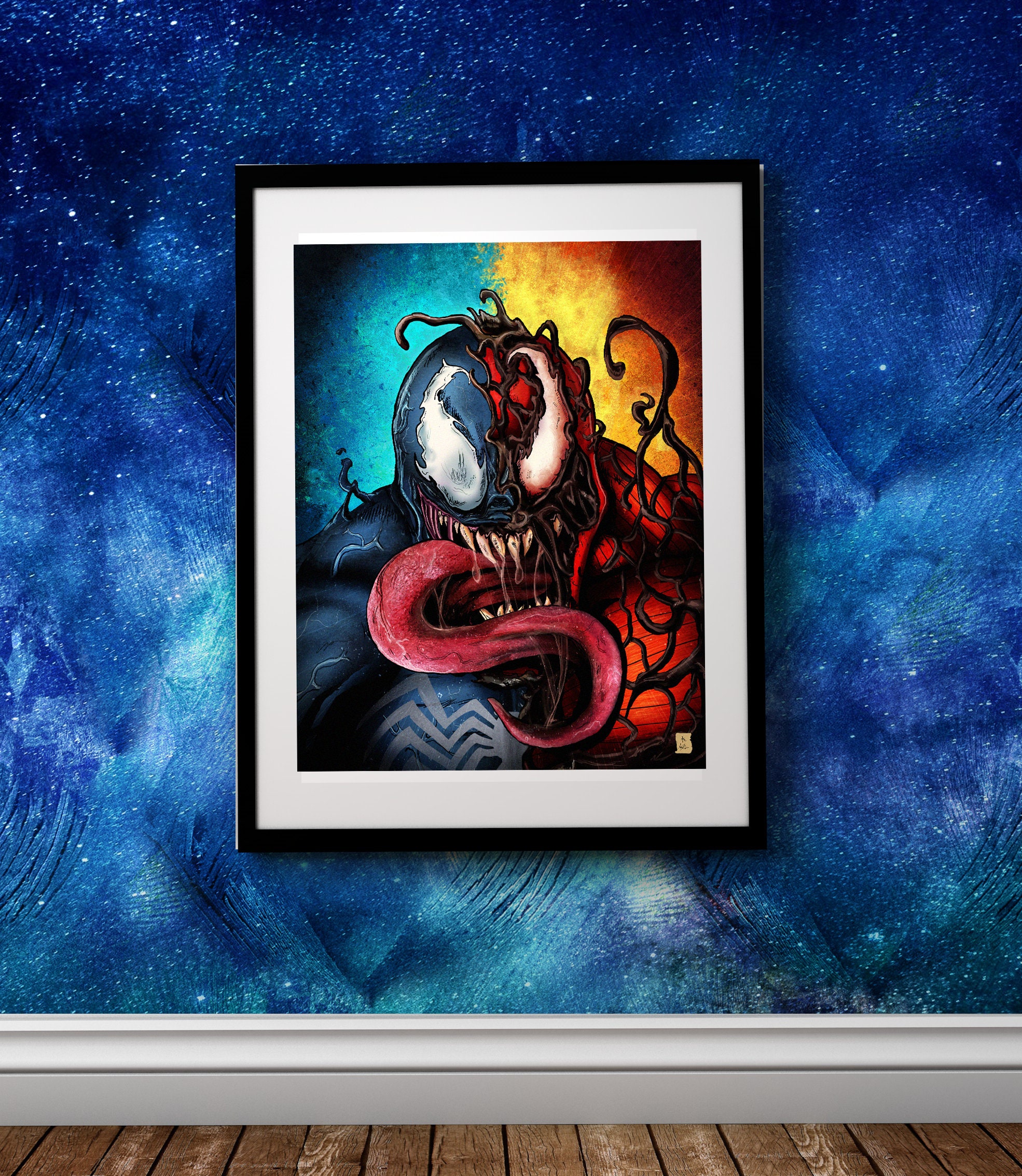 Venom Carnage Split Face Portrait - Etsy