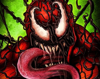 Venom/carnage Split Portrait 11x17 Fine Art Print - Etsy