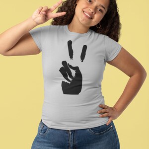 Peace Sign Shirt, Hand Peace Sign T-shirt, Peace Hand Sign Apparel ...