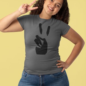 Peace Sign Shirt, Hand Peace Sign T-shirt, Peace Hand Sign Apparel ...