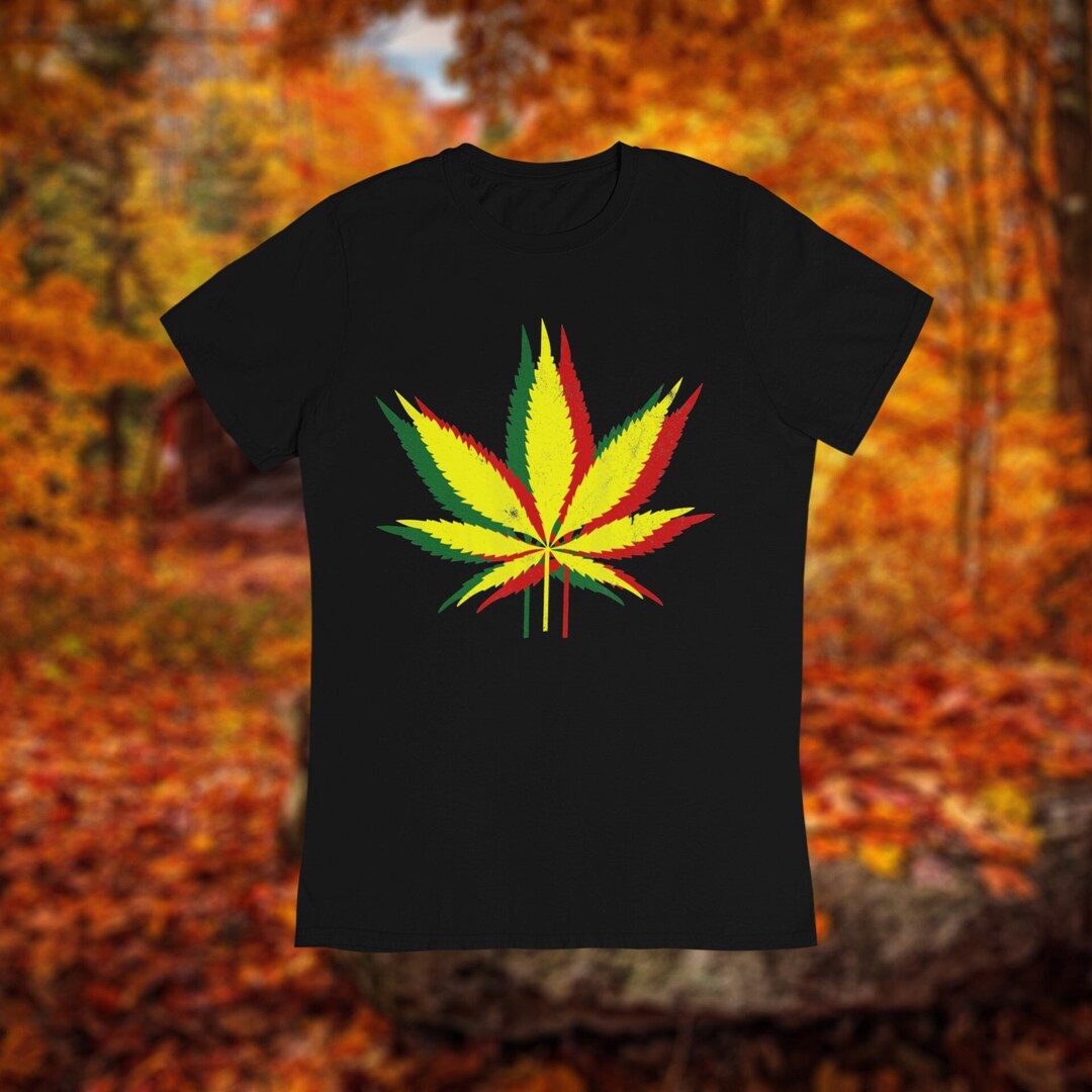 Marijuana Leaf T-shirt, Rasta Colors, Unisex Tee - Etsy