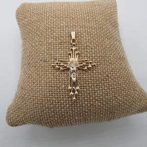 RVL 14K Yellow White Gold 585 Jesus on Cross Pendant - Etsy