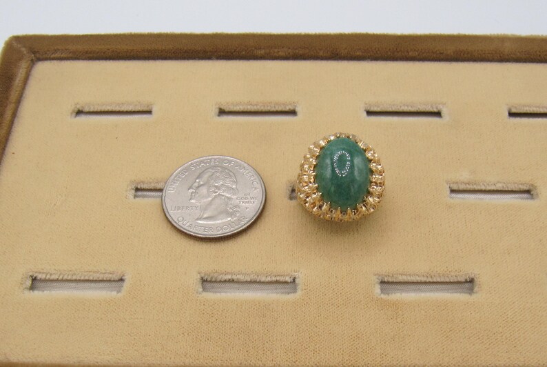 Baden & Foss 14K Yellow Gold 585 Green Jade Cocktail Ring - Etsy