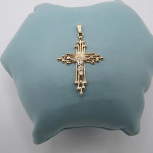 RVL 14K Yellow White Gold 585 Jesus on Cross Pendant - Etsy