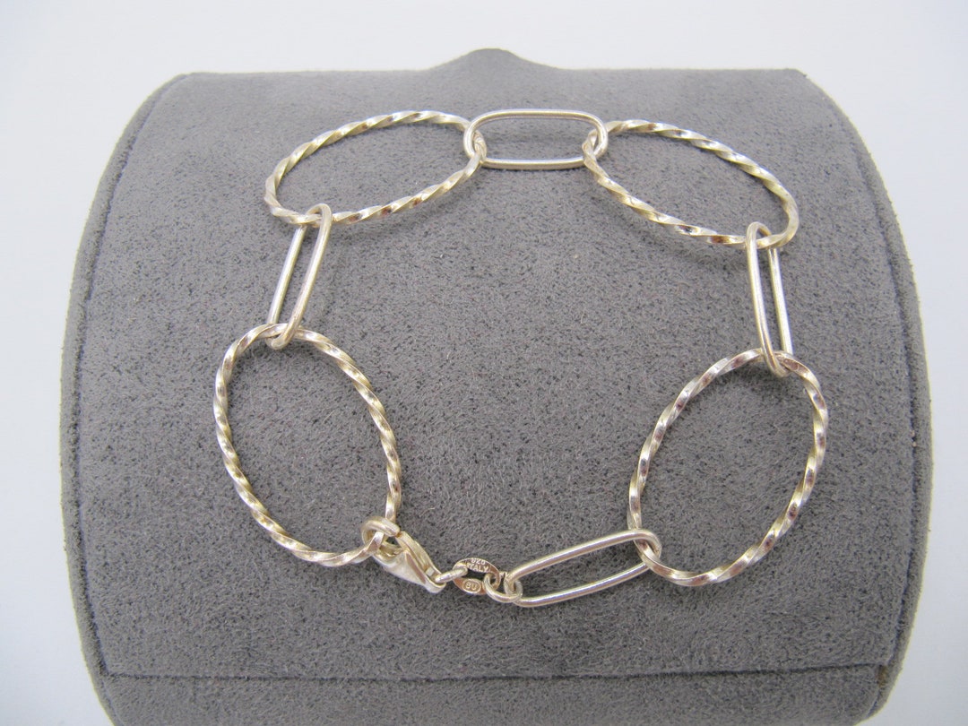 Italy SU Silver Unlimited Sterling Silver 925 Oval Link Bracelet - Etsy