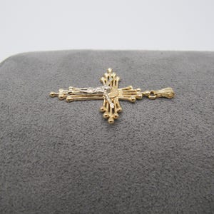 RVL 14K Yellow White Gold 585 Jesus on Cross Pendant - Etsy