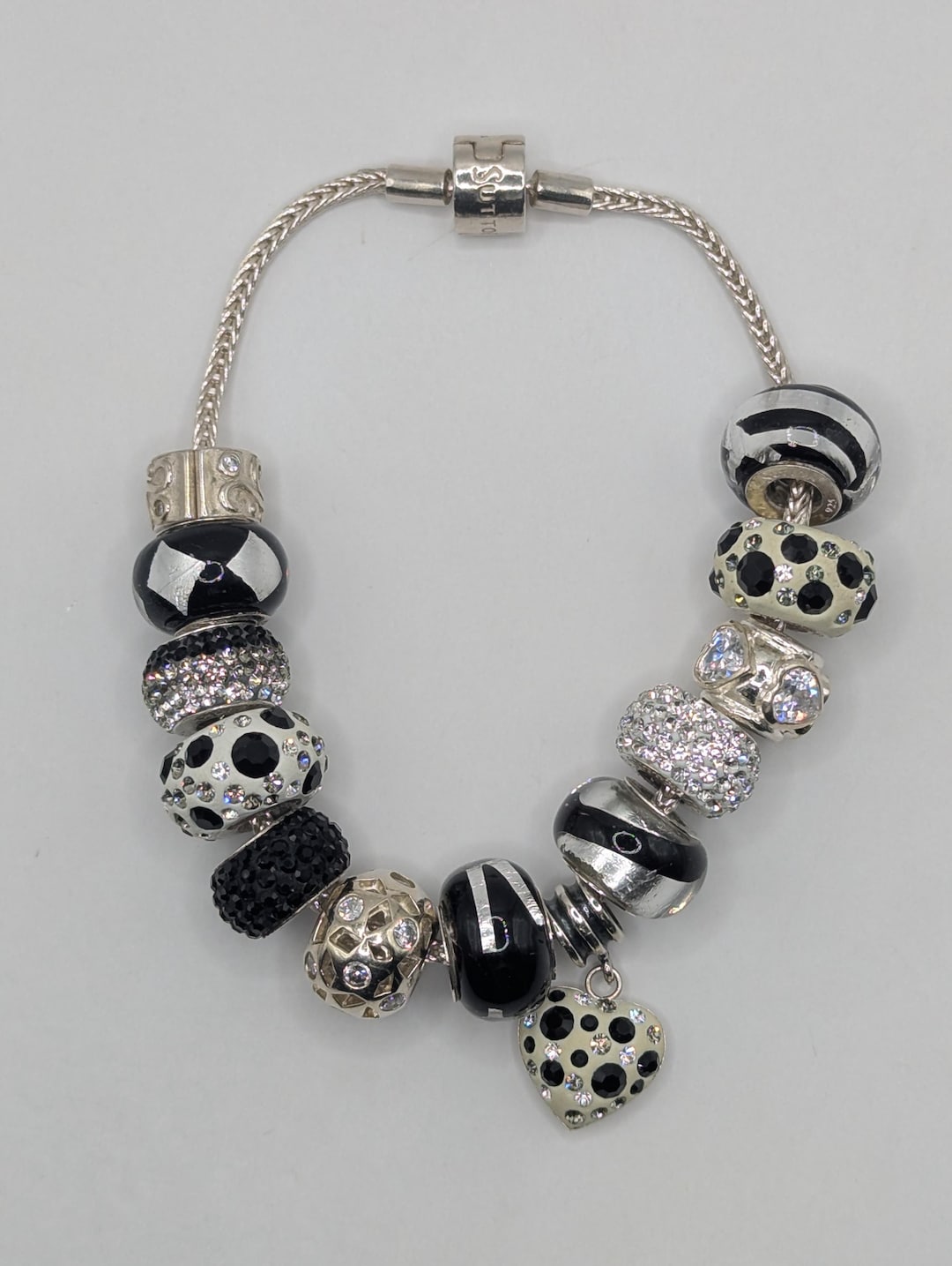 Rhonda Sutton Sterling Silver 925 Glass Crystal Charm Bracelet - Etsy