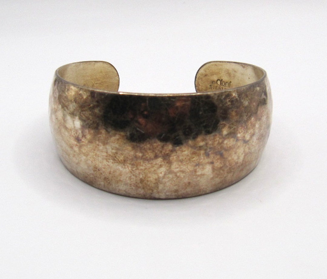 Vintage Ciani Sterling Silver Hand Hammered Cuff Bracelet - Etsy
