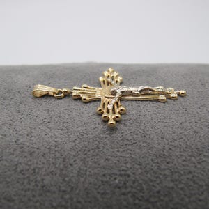 RVL 14K Yellow White Gold 585 Jesus on Cross Pendant - Etsy