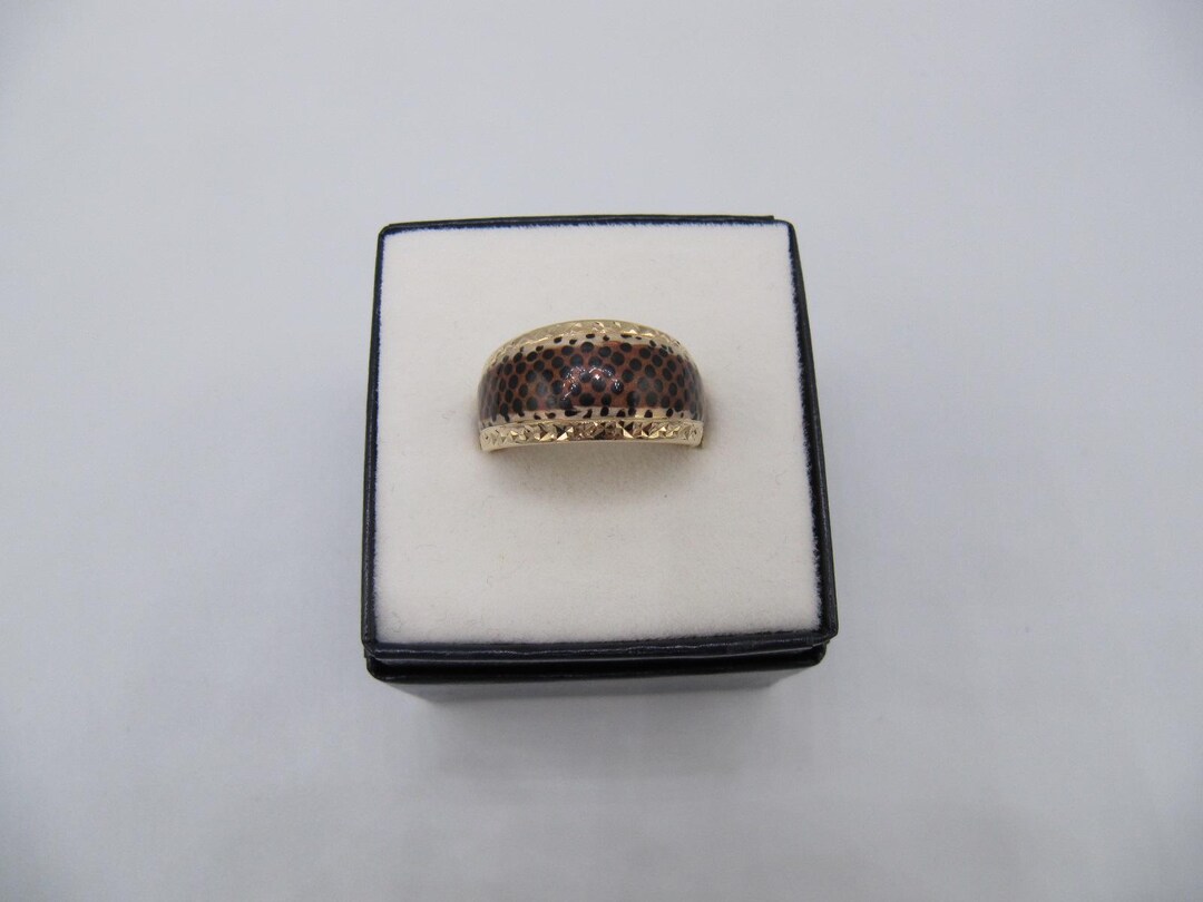 Designer SLC 14K Yellow Gold 585 Multi Color Enamel Ring - Etsy