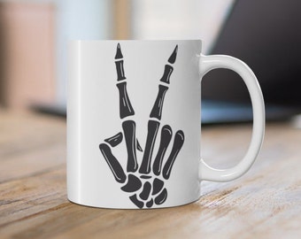Skeleton Hand Coffee Mug - Etsy
