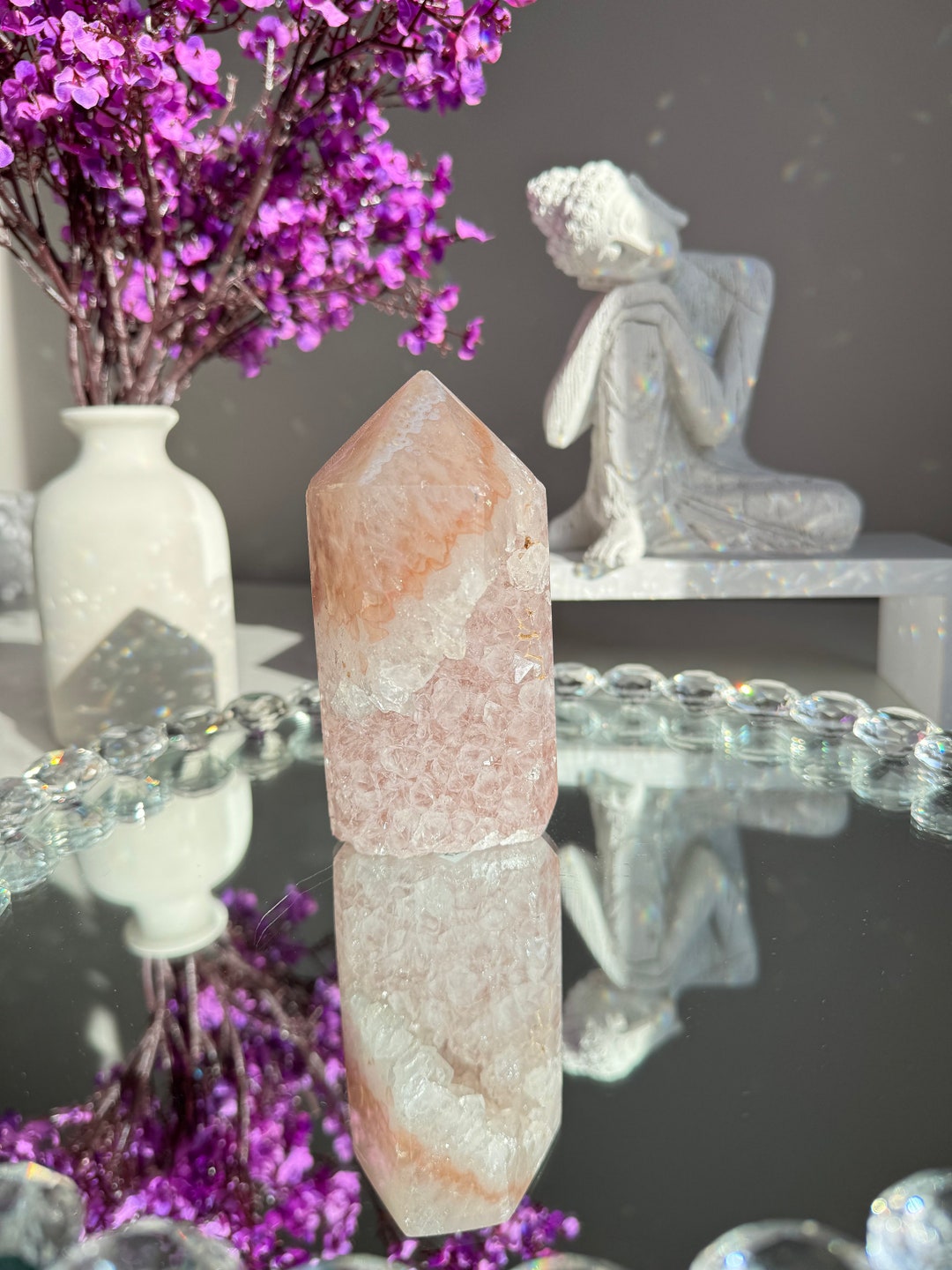 Pink Rainbow Amethyst Tower Healing Crystals 2617 - Etsy