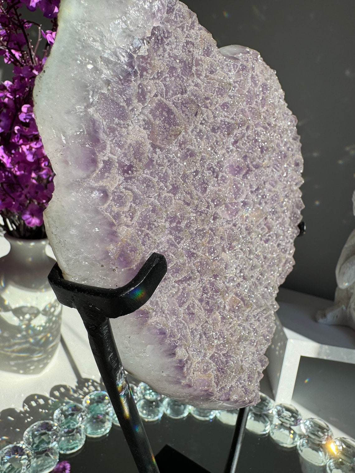 Sugar Amethyst Heart Healing Crystals 2669 Amethyst Cut Base - Etsy