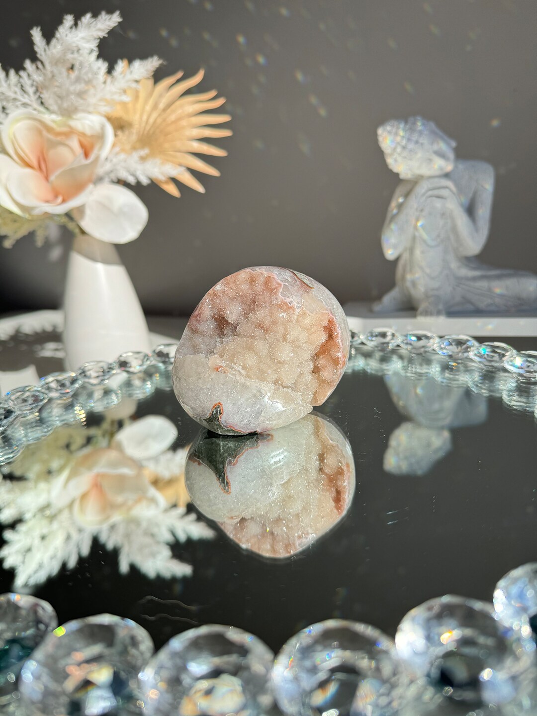 Pink and Tan Rainbow Amethyst Geode Healing Crystals 2678 - Etsy