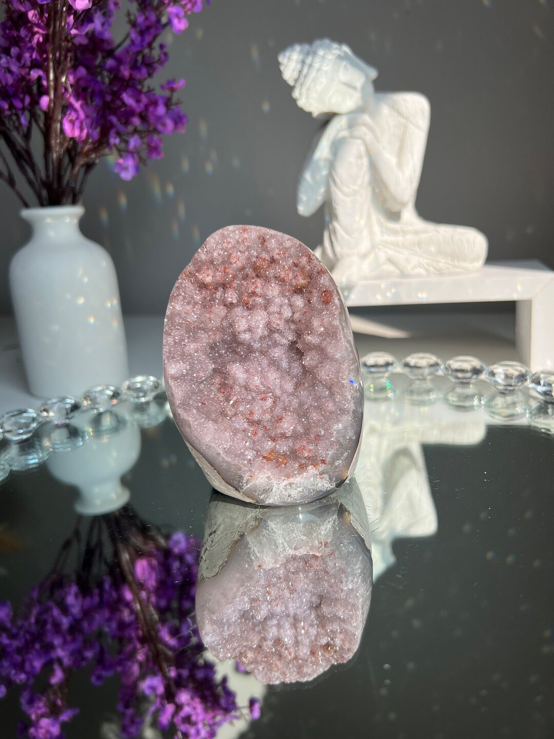 Sugar Rainbow Amethyst Cut Base Healing Crystals 2493 - Etsy