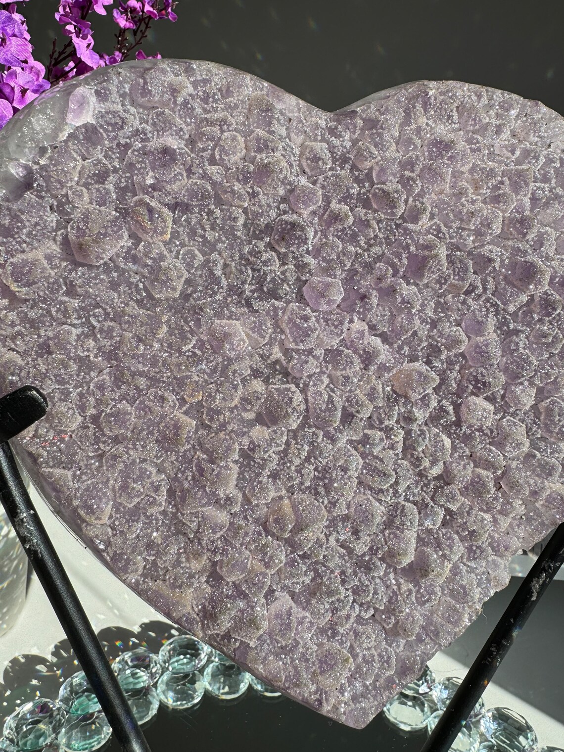 Sugar Amethyst Heart Healing Crystals 2669 Amethyst Cut Base - Etsy