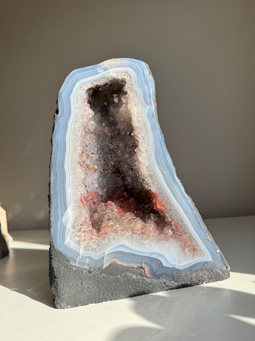 Amethyst Cave With Blue Banded Agate and Red Hematite - Healing ...