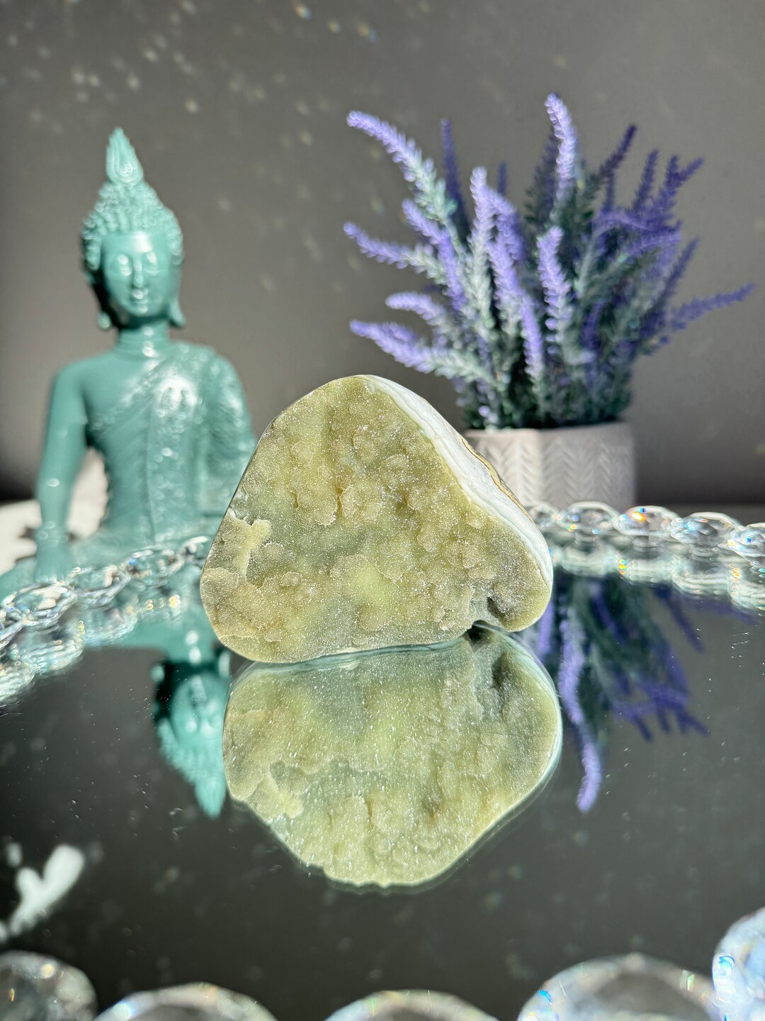 Green Druzy Jasper Geode Healing Crystals 2679 - Etsy