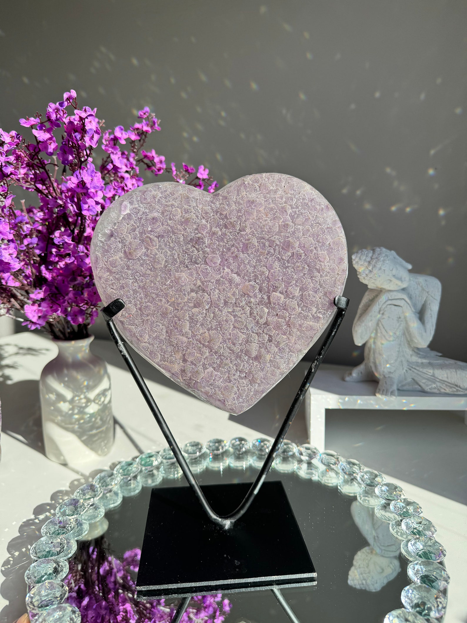 Sugar Amethyst Heart Healing Crystals 2669 Amethyst Cut Base - Etsy