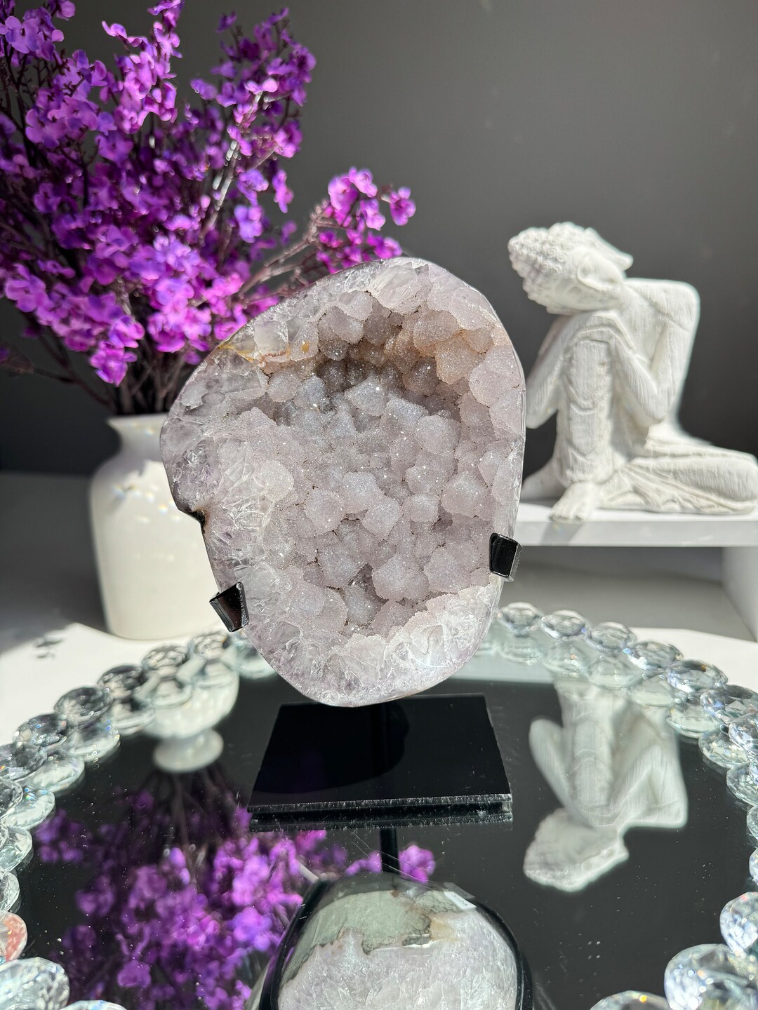 Lilac Sugar Amethyst Geode Healing Crystals 2759 - Etsy