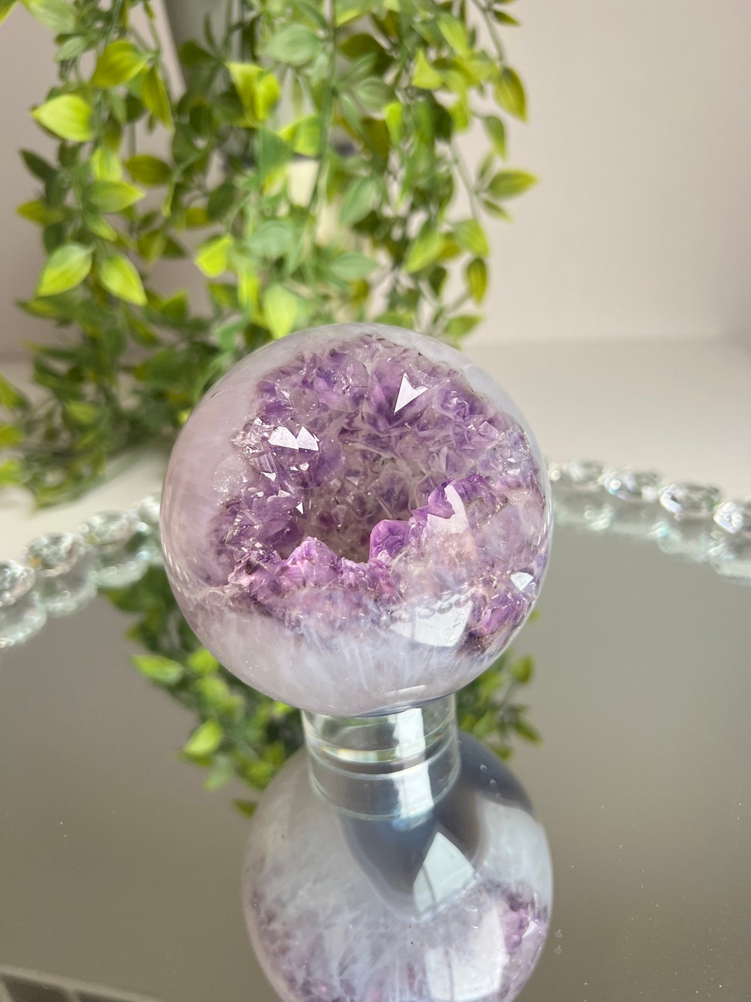 Druzy Amethyst Sphere Healing Crystals 1960 - Etsy