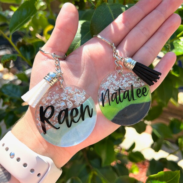 Circle Keychain Personalized - Etsy