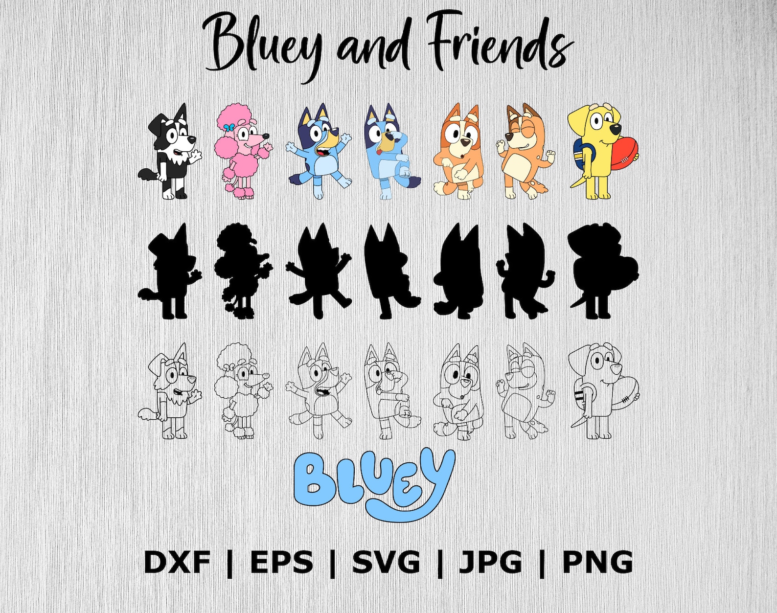 Bluey SVG Bluey PNG LAYERED Svg Files for Cricut Silhouette | Etsy